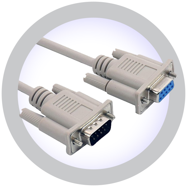 6ft DB9 Male to Female Straight Cable - Gray - Custom Cables